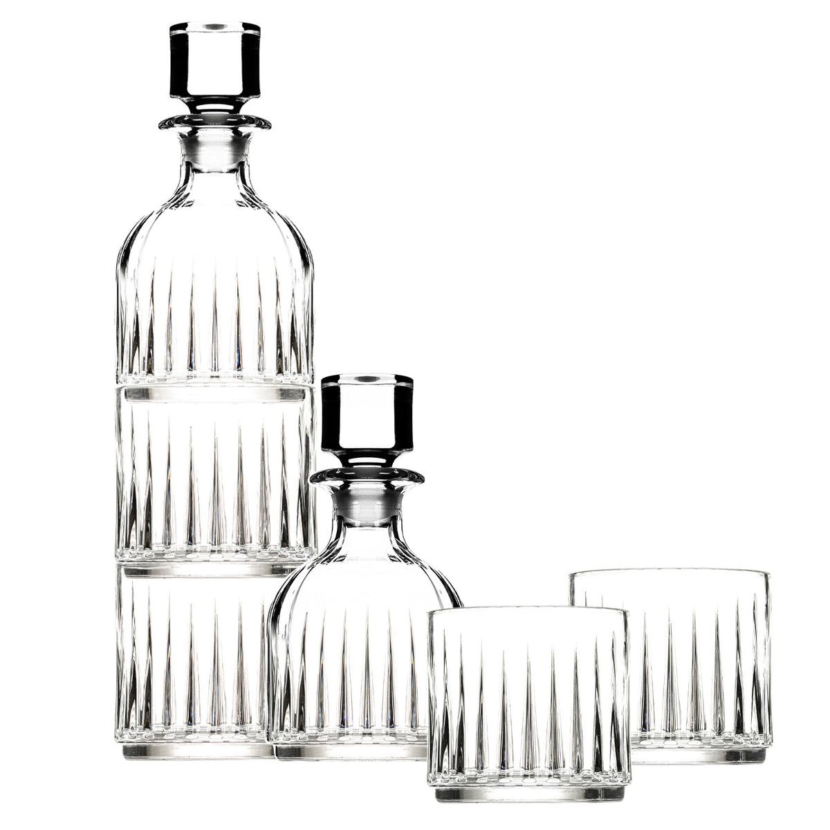 Legend Stack 4pc Decanter & Double Old Fashioned Set – Hospitality Brands